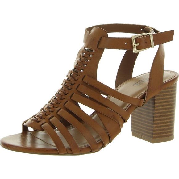 a.n.a | Shoes | Ana Womens Slithery Brown Ankle Strap Slingback Dress ...